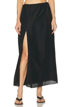 Loulou De Saison Carmen Long Gathered Skirt - Black