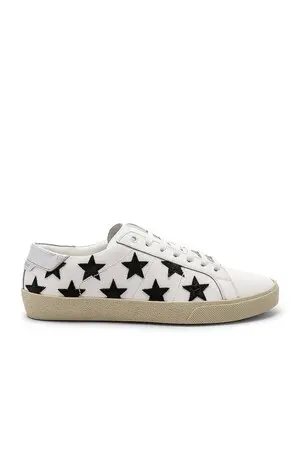 Saint Laurent Sl/06 Low-top Star Sneakers - Optic White & Black & Silver