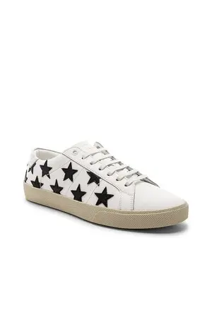 Saint Laurent Sl/06 Low-top Star Sneakers - Optic White & Black & Silver