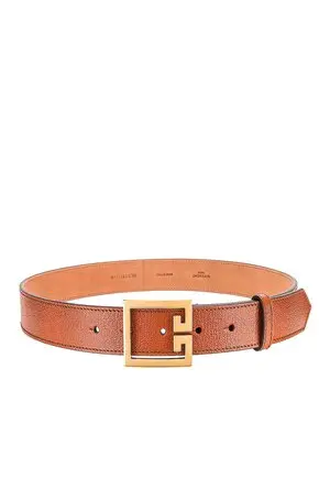 Givenchy Flat Grained Leather Logo Belt