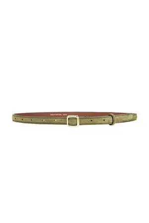 Lié Studio Georgia Wide Belt - Moss Green Suede