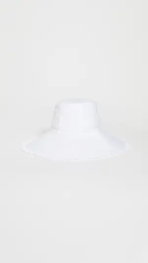Hat Attack Packable Canvas Wide Brim Hat - Solid White