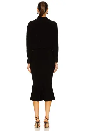 norma kamali boyfriend shirt fishtail dress Norma Kamali, Belted Oversized shirt dress, Women, Black, M, Dresses, Materialmix