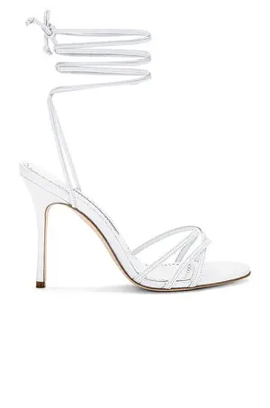 Manolo Blahnik Leather Leva Sandals - White