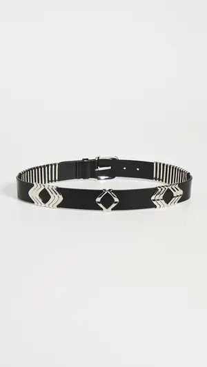 Isabel Marant Tehora Belt - Black/silver