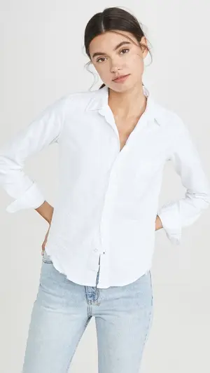 Frank & Eileen Barry Denim Button-down Shirt - White Denim