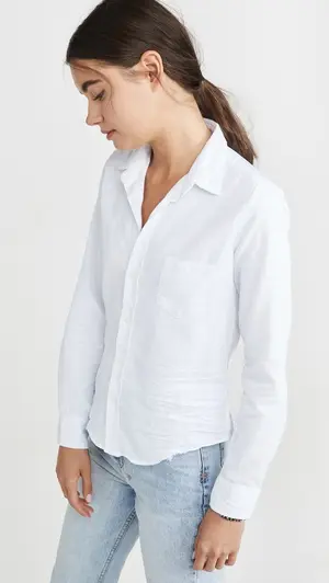 Frank & Eileen Barry Denim Button-down Shirt - White Denim