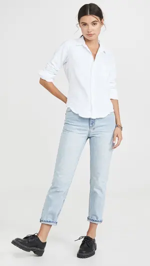Frank & Eileen Barry Denim Button-down Shirt - White Denim