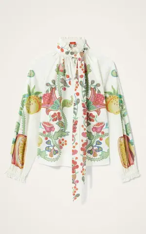 La DoubleJ Cerere Blouse Grenadilla Placed Cotton - Off White