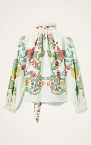 La DoubleJ Cerere Blouse Grenadilla Placed Cotton - Off White