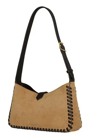 Rebecca Minkoff Megan Suede Shoulder Bag With Whipstitch Trim