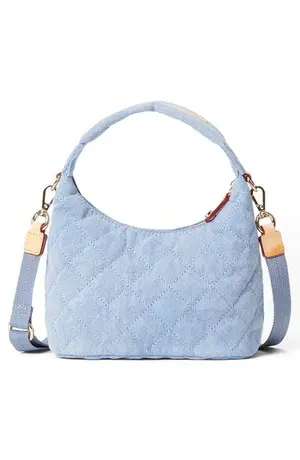 Mz Wallace Mini Metro Quilted Denim Hobo