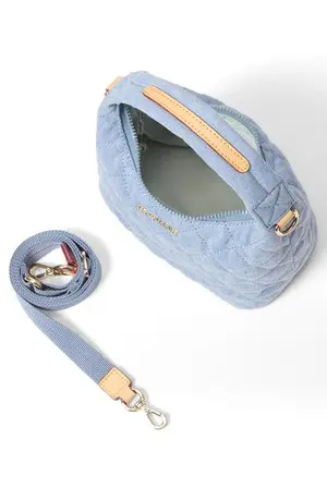 Mz Wallace Mini Metro Quilted Denim Hobo