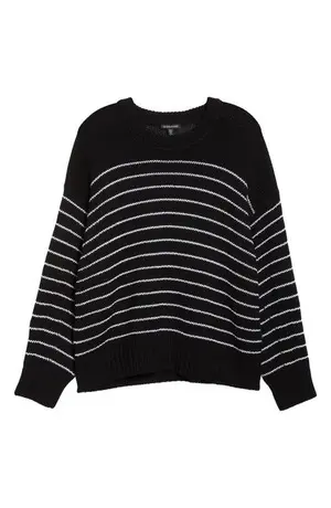 Eileen Fisher Striped Organic Cotton Crewneck Sweater