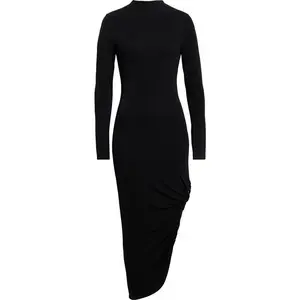 Alexander Wang Twisted Drape Long Sleeve Jersey Dress