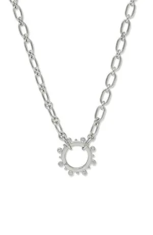 Anzie Dew Drop Marine Pavé Story Catcher Necklace - Silver