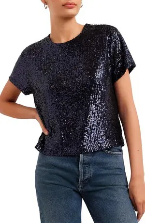 Fifteen Twenty Sequined Crewneck Top