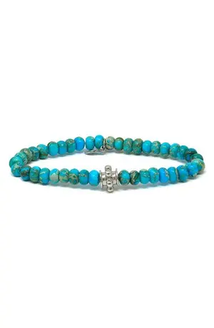 Anzie Bohème Smooth Jasper Rondelle Stretch Bracelet - Turquoise