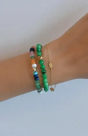 Anzie Boheme" 14k Gold Multi Gemstone Bracelet