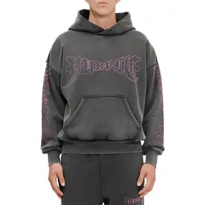 PURPLE BRAND Logo Cotton Graphic Hoodie