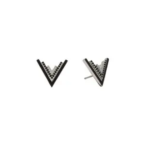 OGÉ JEWELRY Valor Onyx Stud Earrings - Silver