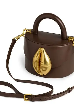 FLORE K. Viera Cowrie Shell Bag - Dark Brown