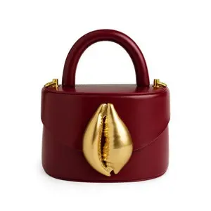 FLORE K. Viera Cowrie Shell Bag - Dark Red