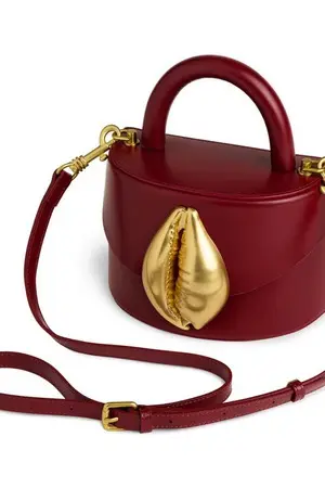 FLORE K. Viera Cowrie Shell Bag - Dark Red