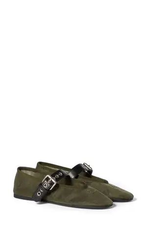 Miu Miu Mary Jane Ballet Flat - Oliva
