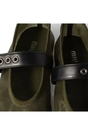 Miu Miu Mary Jane Ballet Flat - Oliva