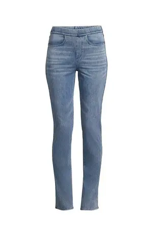 LANDS' END Starfish High Rise Knit Denim Straight Jeans