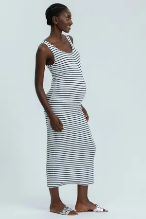 PIETRO BRUNELLI Formentera Striped Maternity Tank Dress