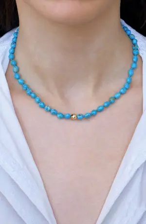 Anzie Bohemian Necklace With And Gold Accent