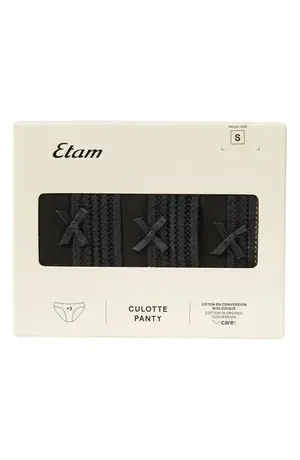 ETAM Jack 3-pack Lace Trim Cotton Blend Bikini Panties - Black