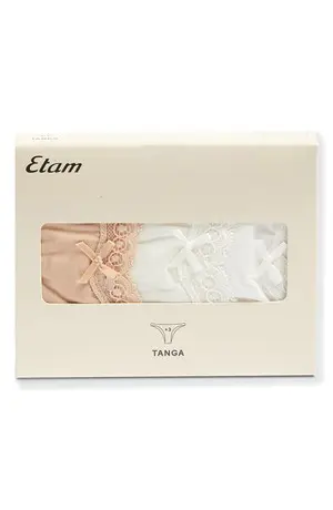 ETAM Jim Micro 3-pack Thongs - Beige Multicolor