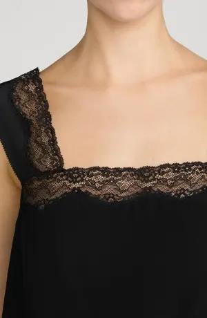 FRAME The Chandelier Lace Trim Silk Camisole
