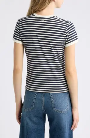 FRAME X The Ritz Paris Stripe Logo Graphic Baby Tee