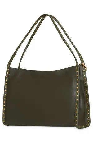 Rebecca Minkoff Dylan Leather Shoulder Bag With Studs And Tassel Charm - Olive