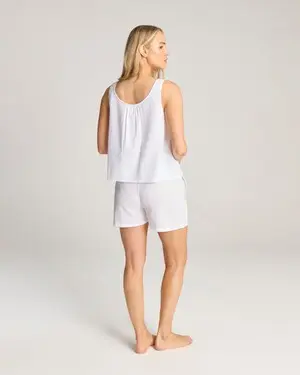 NUDEA The Seersucker Button Cami Top - White