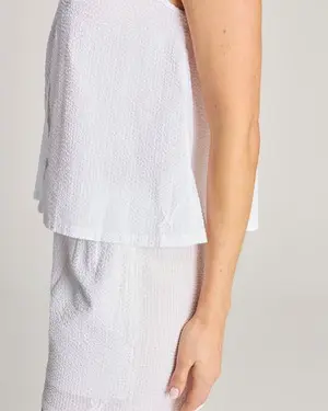 NUDEA The Seersucker Button Cami Top - White