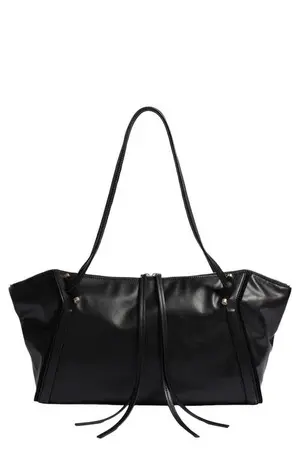 KENNETH COLE Highline Top Zip Leather Tote - Black