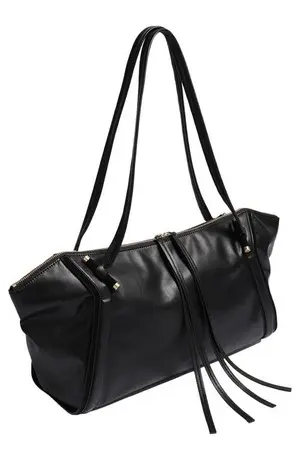 KENNETH COLE Highline Top Zip Leather Tote - Black