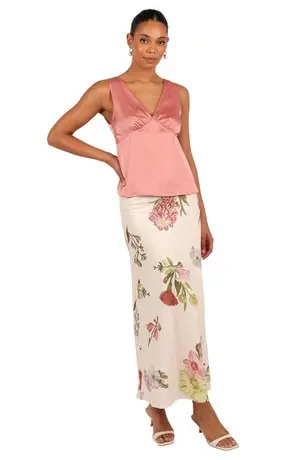 PETAL & PUP Ivy Satin Tank - Rosewood