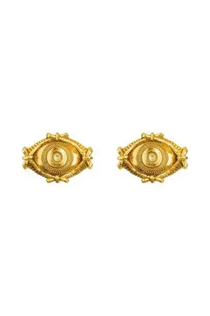 ASTOR & ORION Evil Eye Stud Earrings - Gold