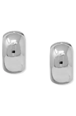 Anzie Classique Wide Hoop Earrings - Silver