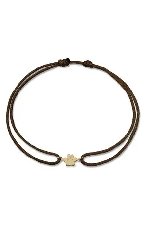 Anzie 14k Gold Diamond Evil Eye Pendant Bracelet - Brown