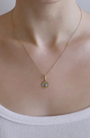 Anzie Evil Eye Disc Pendant