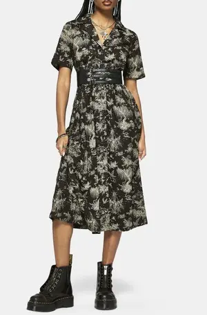 DISTURBIA Zorya Winter Maypole Midi Shirt Dress