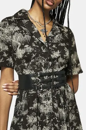 DISTURBIA Zorya Winter Maypole Midi Shirt Dress