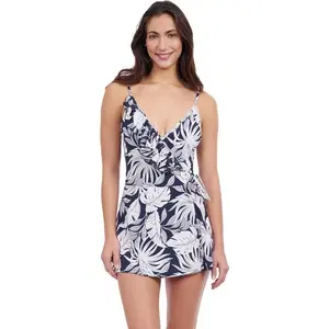 GOTTEX Malaya Surplice Swimdress - Navy White